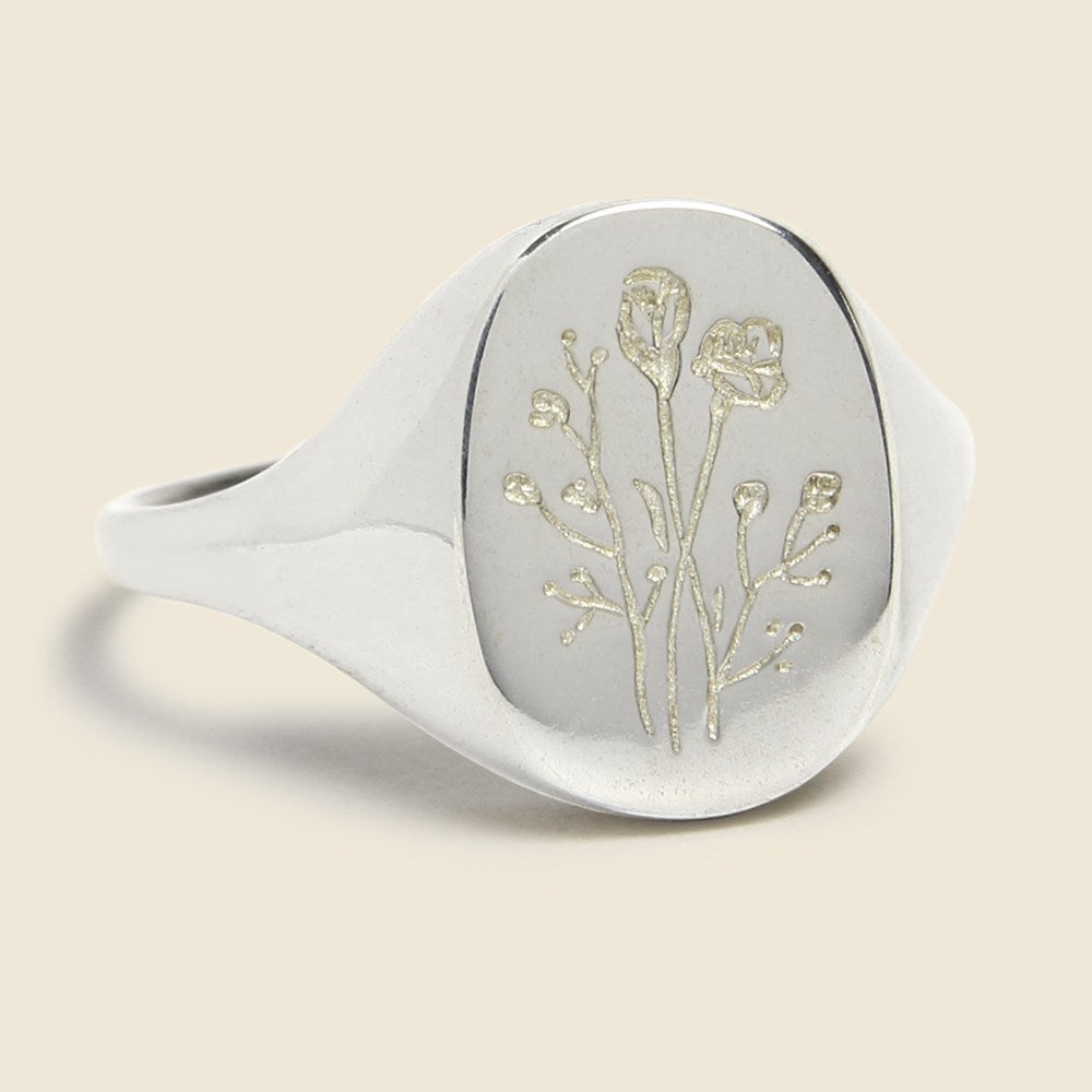Wildflower Signet Ring - Silver – Daughters