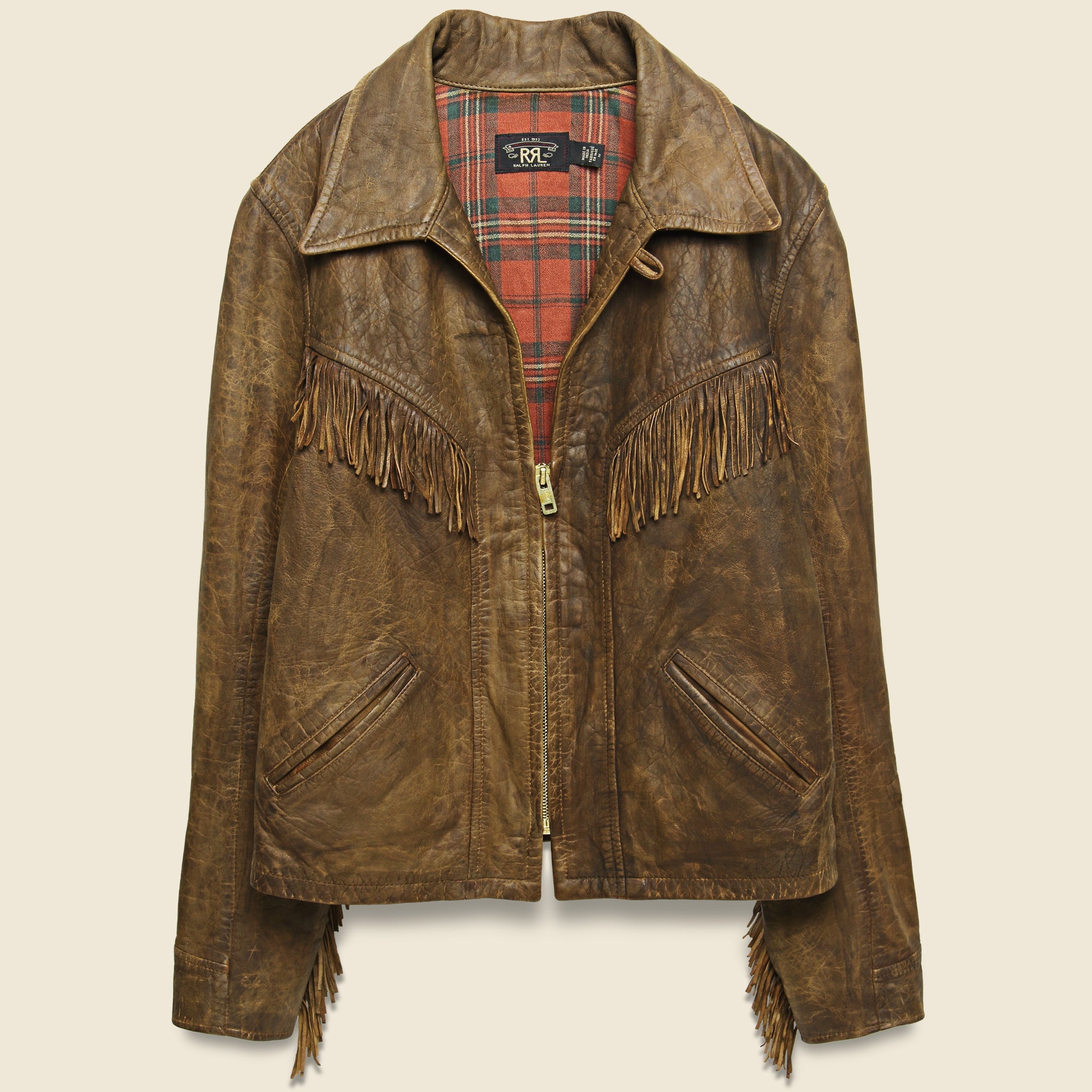 Fringe Leather Cowhide Jacket - Medium Brown – Daughters